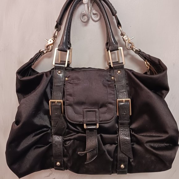 Botkier | Bags | Botkier Satin Canvas Leather Luxe Satchel | Poshmark
